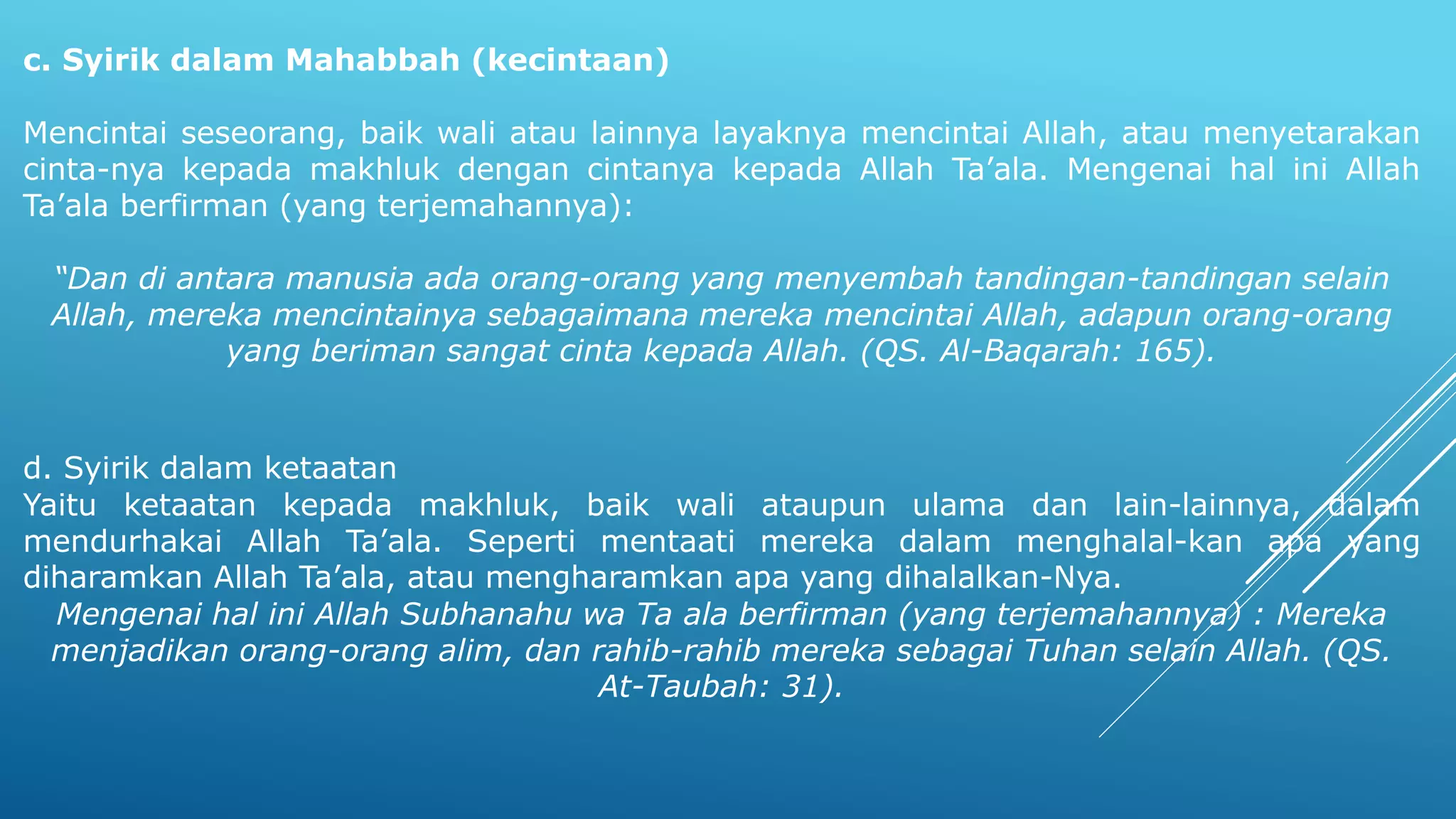 Syirik dan bahaya bagi manusia | PPTX