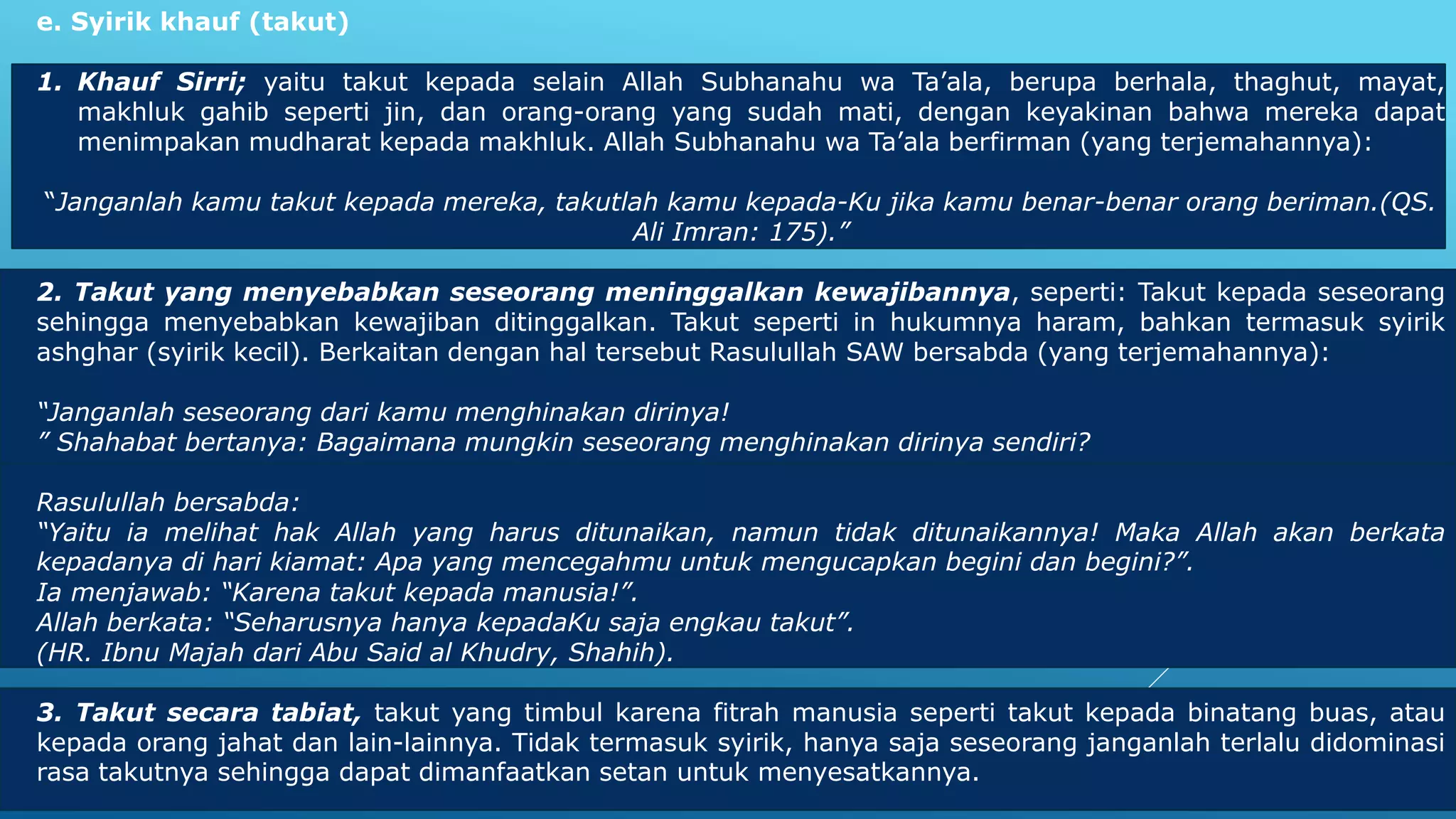 Syirik dan bahaya bagi manusia | PPTX