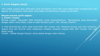 Syirik dan bahaya bagi manusia | PPTX