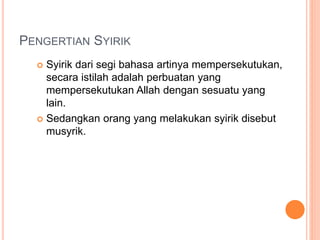 Syirik modern | PPTX