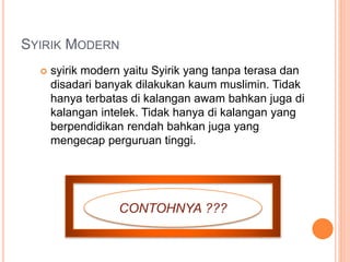 Syirik modern | PPTX