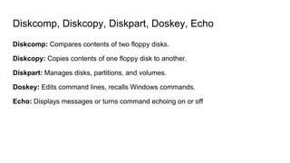 SYIT WINDOWS COMMANDS PRACTICAL - I UNIT I | PPTX | Operating Systems | Computer Software and ...
