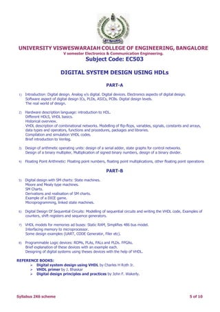 BU (UVCE)5th Sem Electronics syllabus copy from Lohith kumar R | PDF