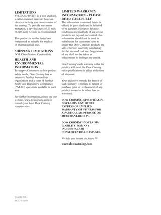 Sylgard Hvic Plus Pds | PDF