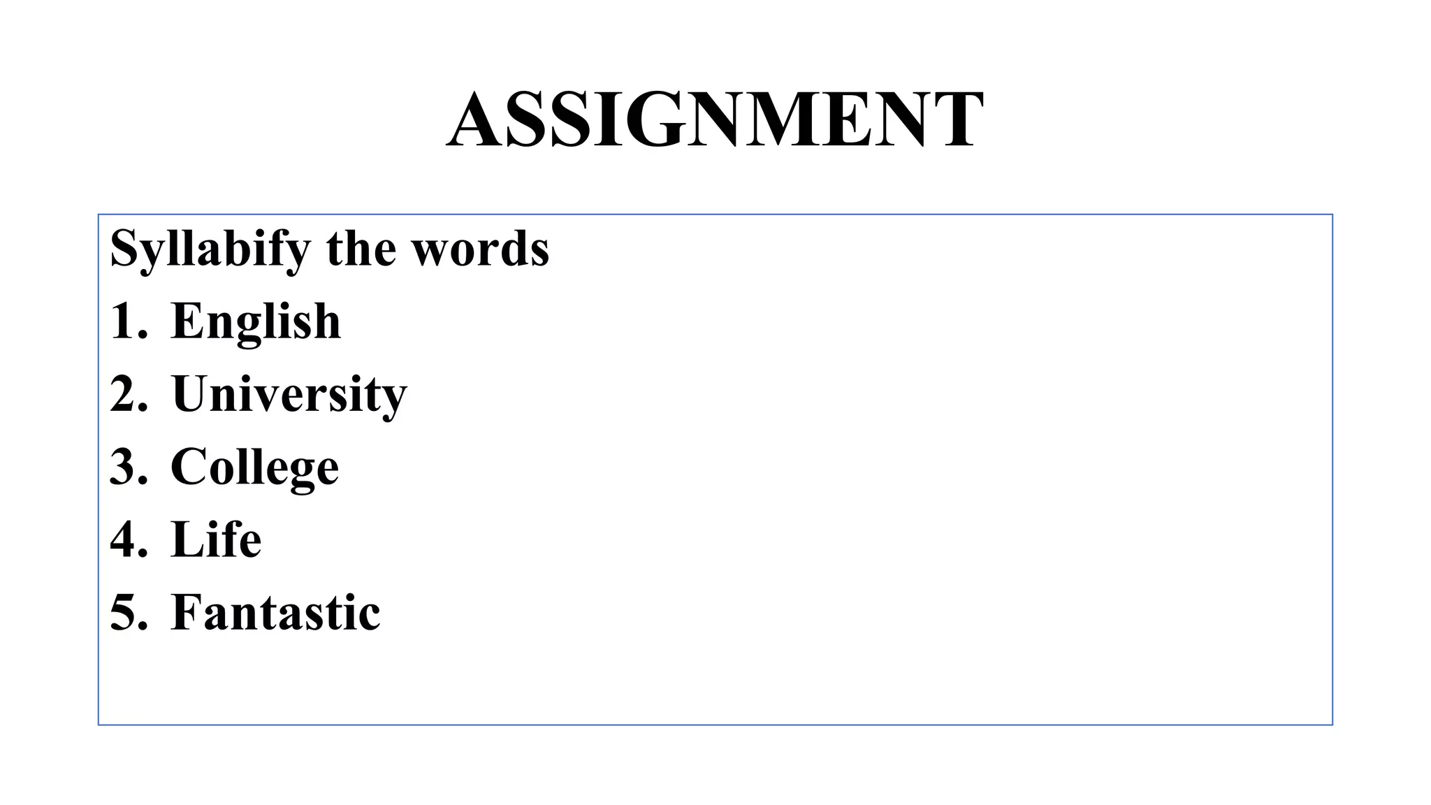 Syllabification | PPTX