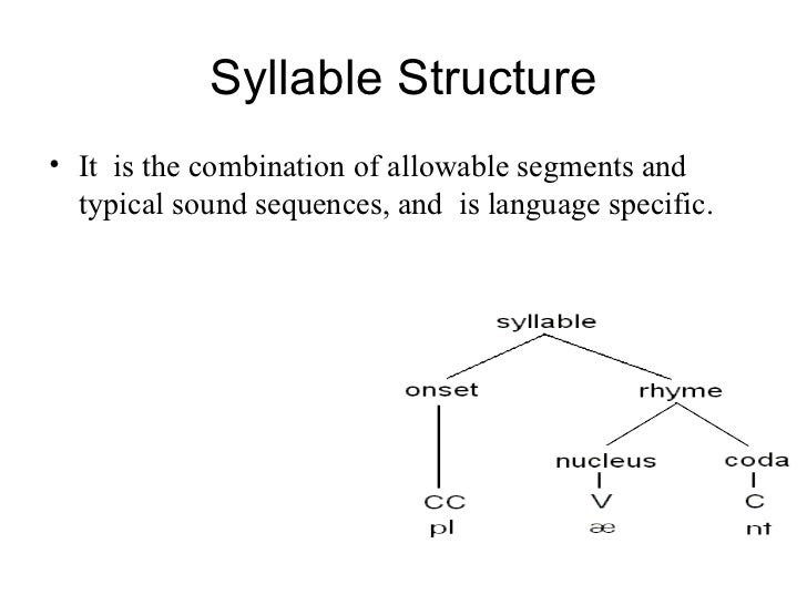 Syllable Structure Examples Processes