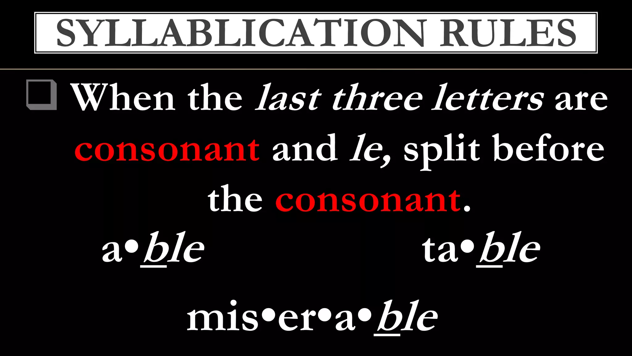 Syllabication | PPTX