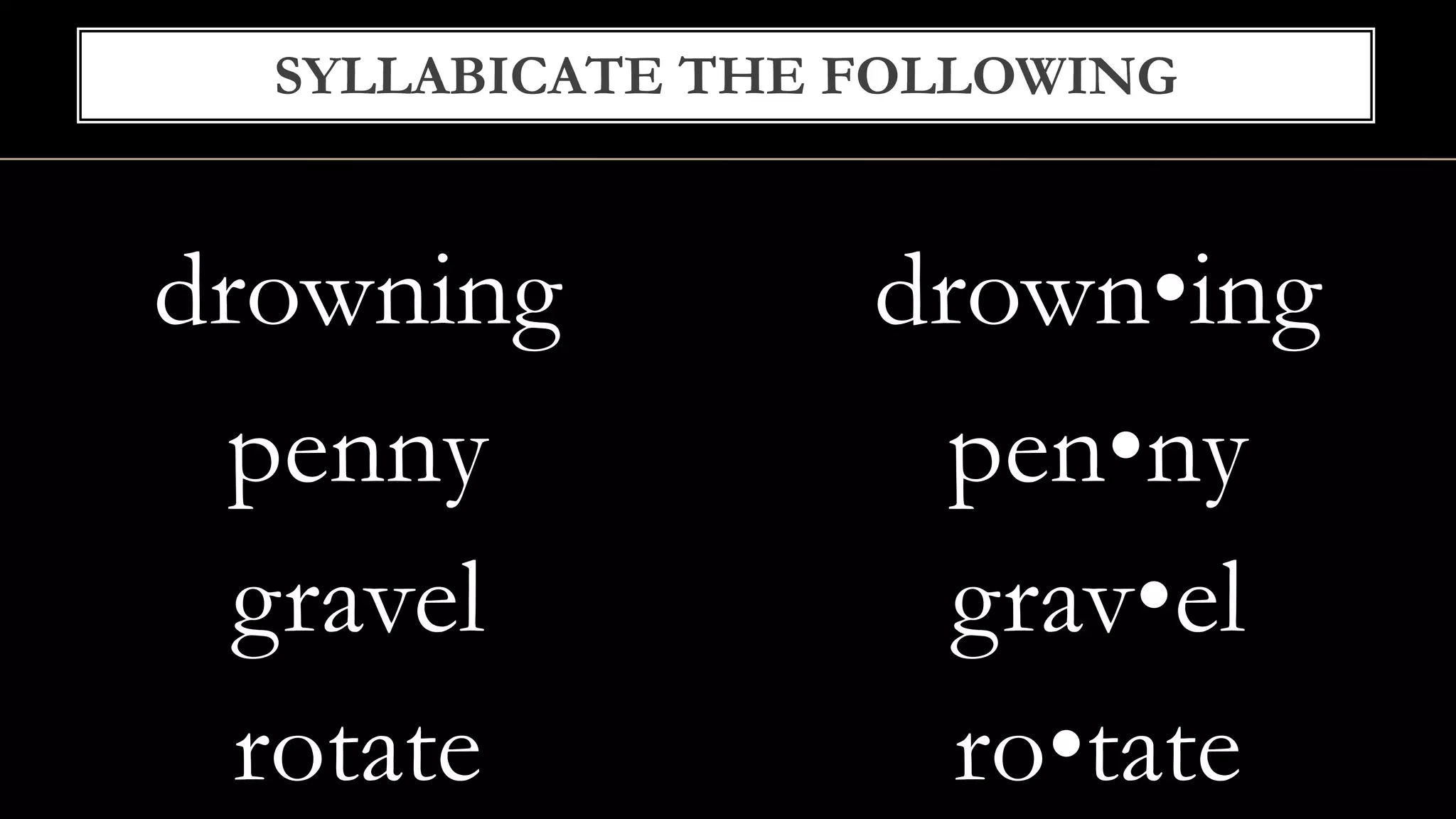 Syllabication | PPTX