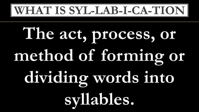 Syllabication | PPTX