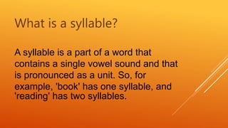 Syllabication and the Rules | PPTX