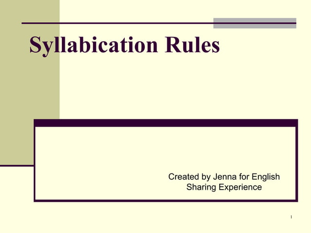 Syllabication Rules | PPT | Geology | Science