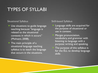 Syllabi in English Language Teaching | PPT