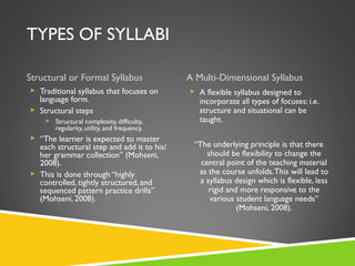 Syllabi in English Language Teaching | PPT
