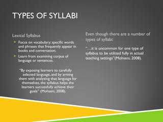 Syllabi in English Language Teaching | PPT