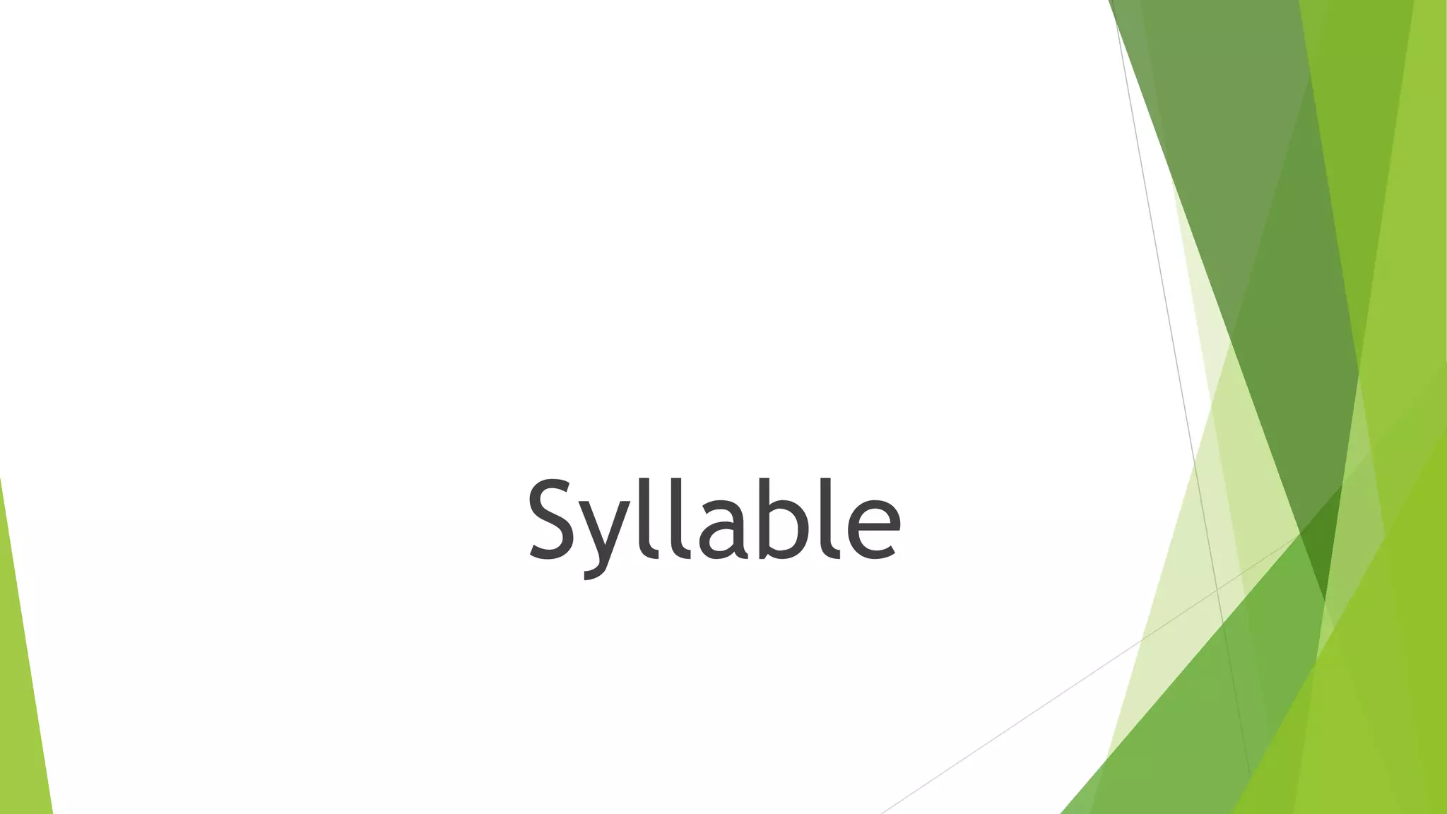 Syllable and stress | PPTX