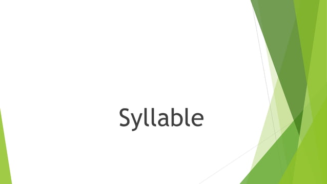 Syllable and stress | PPTX