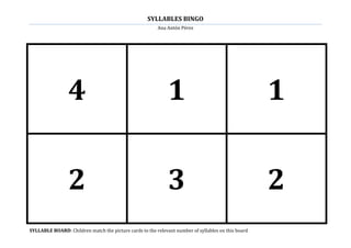 Syllable boards | PDF | Board Games and Puzzles | Games and Puzzles