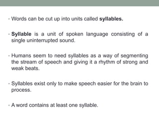 Syllable in phonology | PPTX