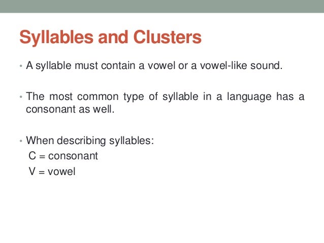 Syllable Structure Examples Processes