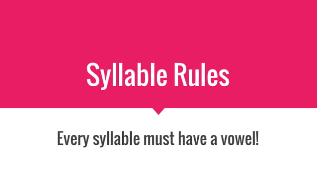 Syllable rules | PDF