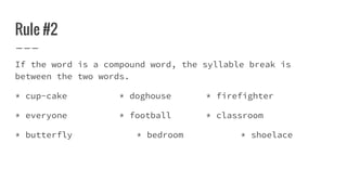 Syllable rules | PDF