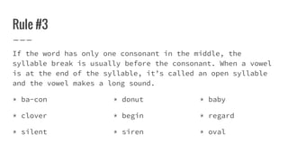 Syllable rules | PDF