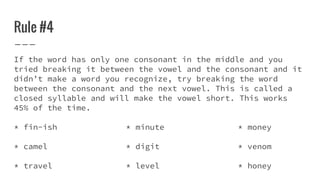 Syllable rules | PDF