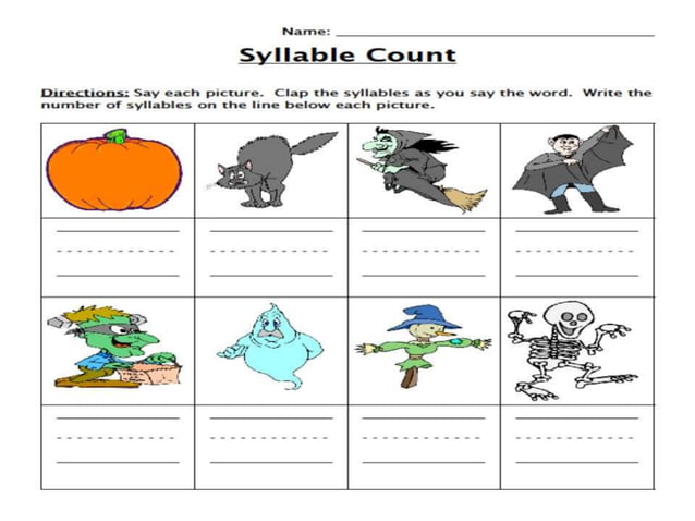 Identifying sounds and counting the syllables | PPTX