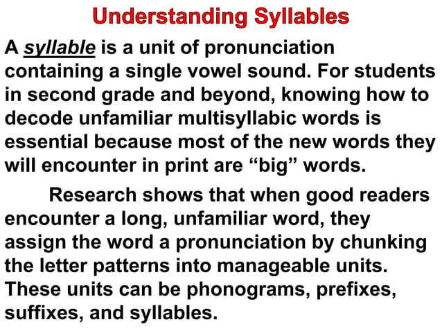 Identifying sounds and counting the syllables | PPTX