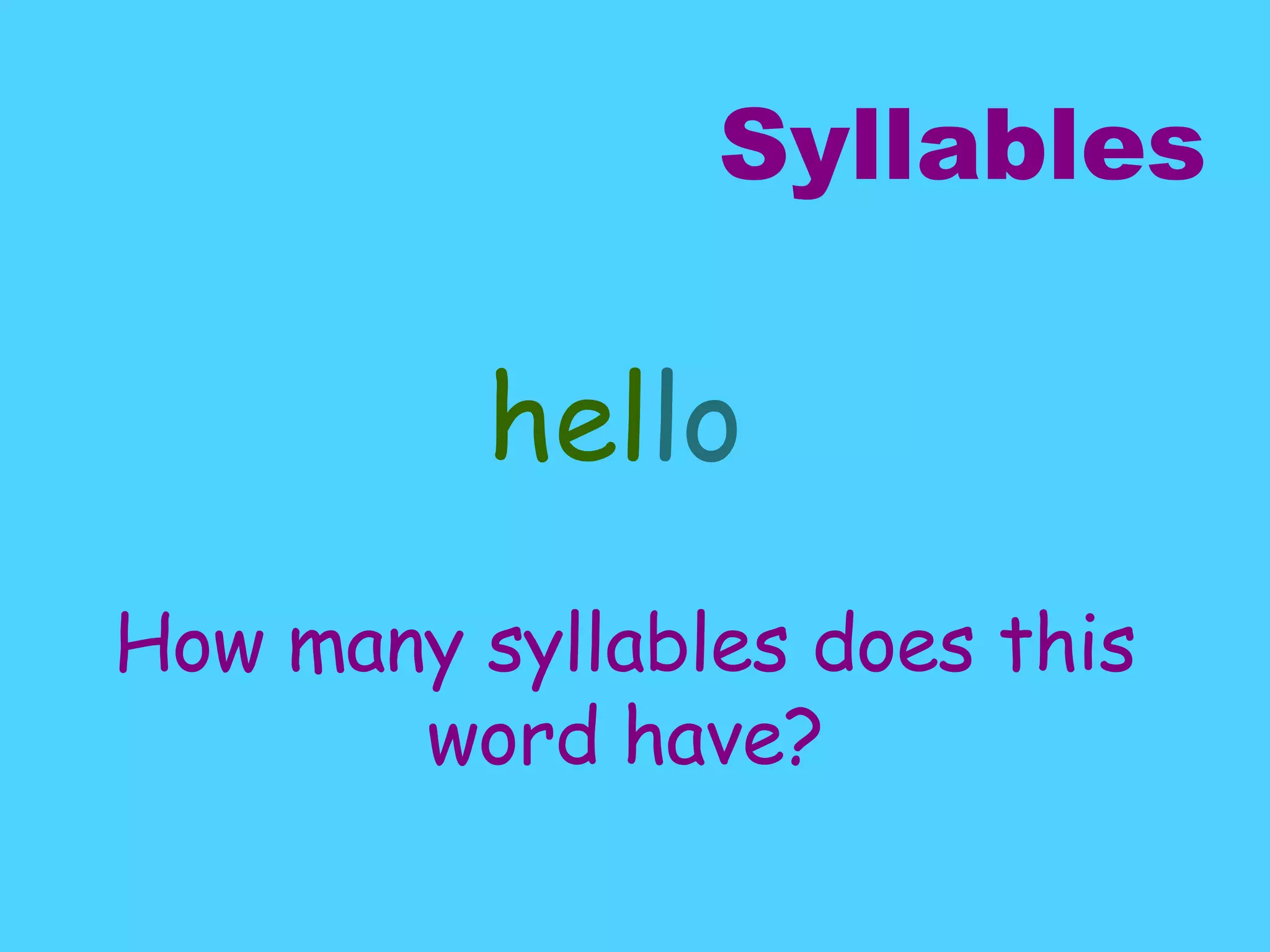 Syllables Power Point | PPT