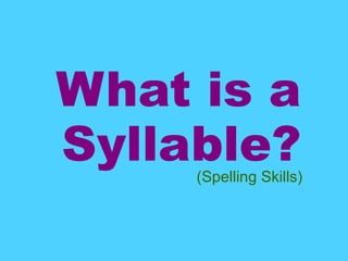 Syllables Power Point | PPT