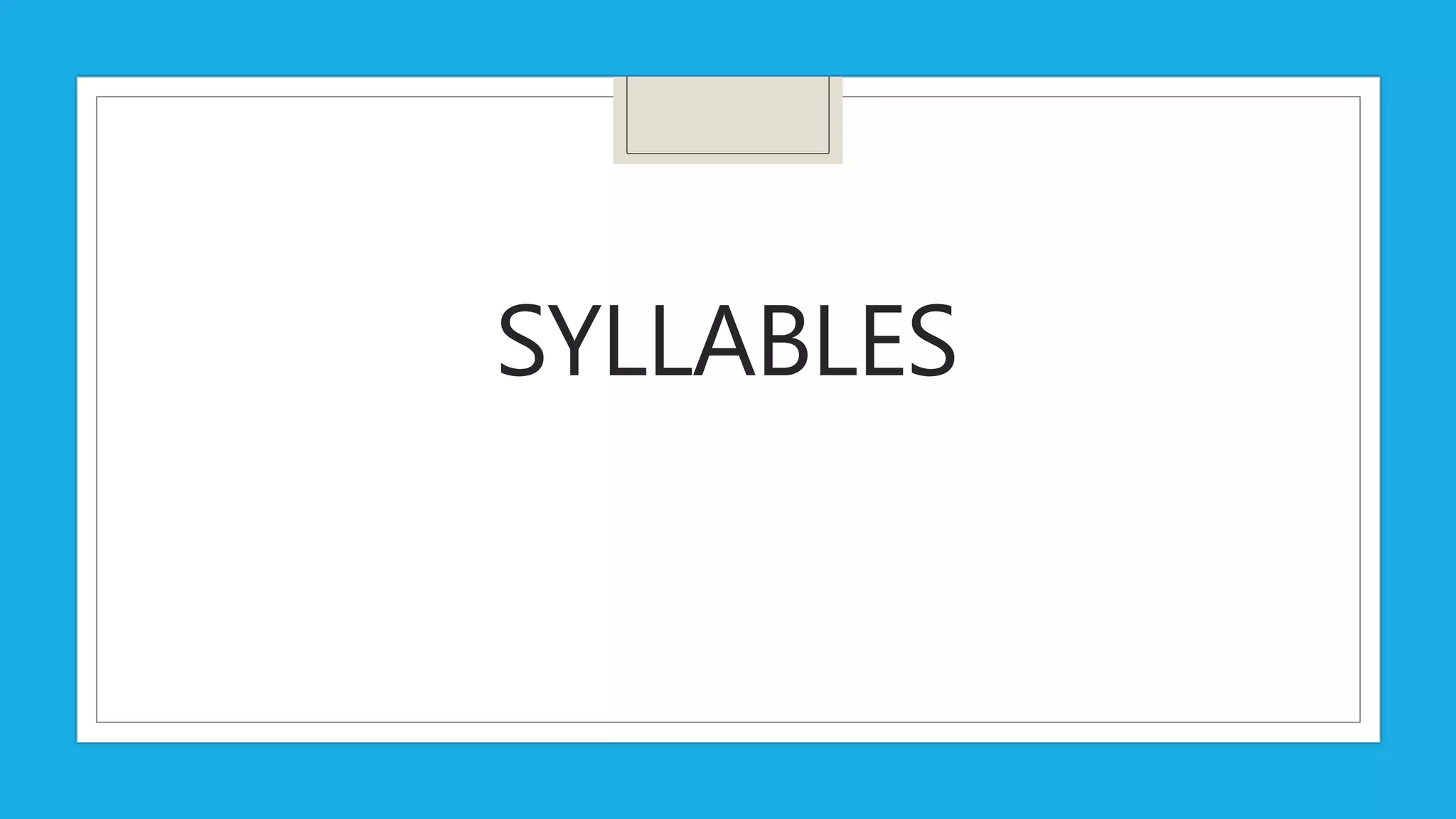 Syllables | PPTX