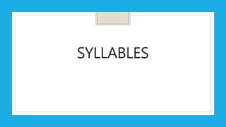 Syllables | PPTX