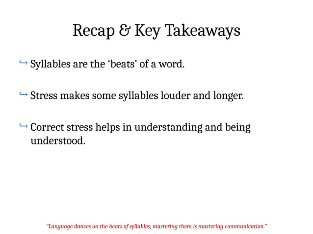 Presentation on Syllables & Syllable Stress | PPSX