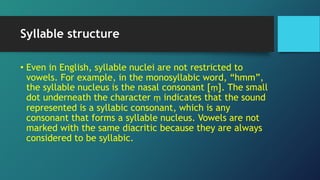 Syllables & Syllable structure | PDF
