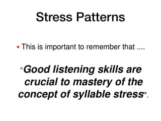 Syllable stress and intonation 2022 | PDF