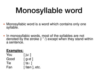 Syllable stress and intonation 2022 | PDF