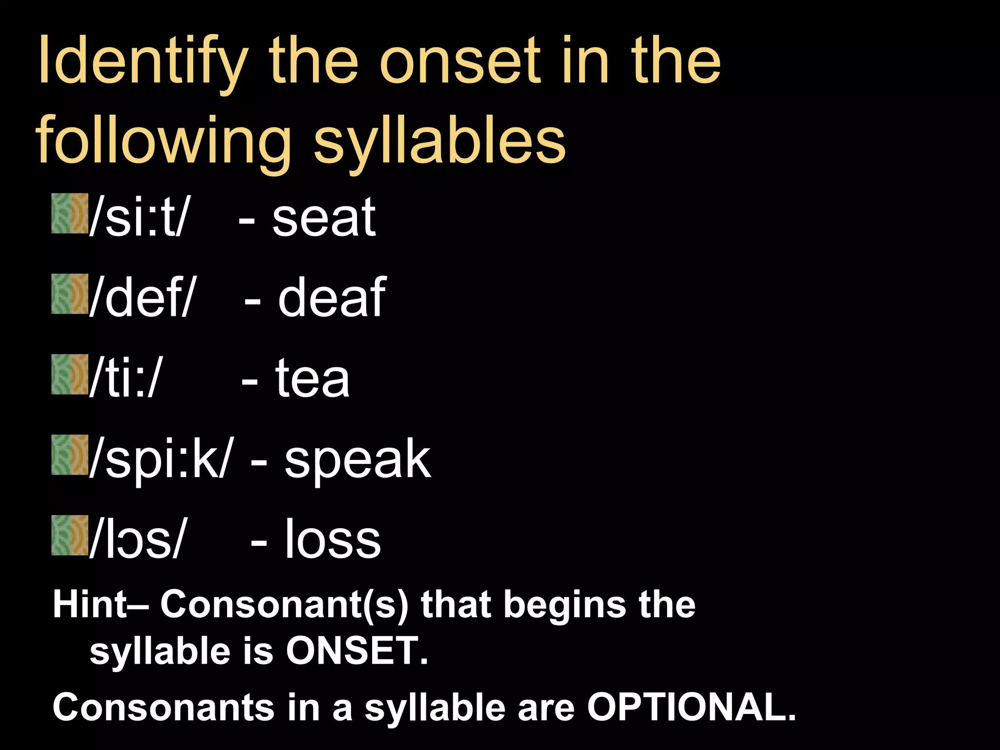 Syllable structure | PPT