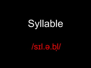 Syllable structure | PPT