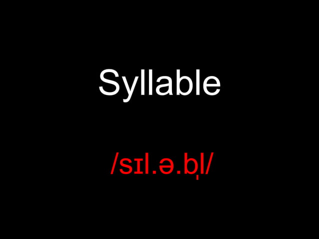 Syllable structure | PPT