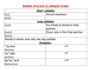 Syllable Structure in MSA | DOCX