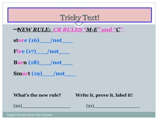 Syllables Types by Sajjad Ahmad Awan PhD Scholar | PPT