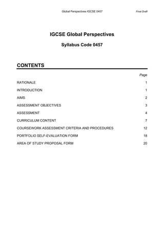 Global Perspectives Syllabus | PDF