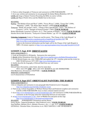 Syllabus for BRITISH CULTURE AND EMPIRE | PDF