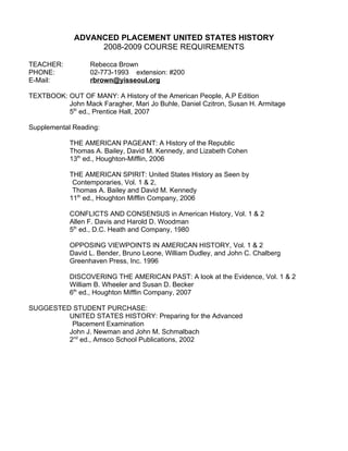 Advanced Placement Syllabus