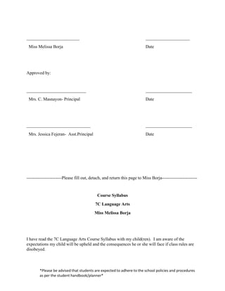 Language Arts Syllabus | PDF