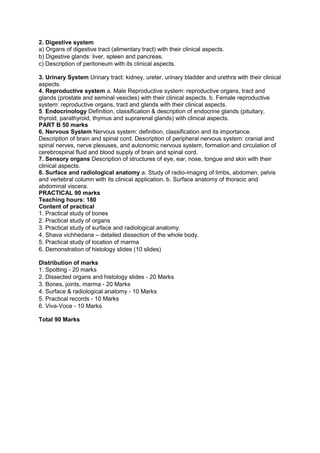 1 st BAMS Anatomy Syllabus | DOCX