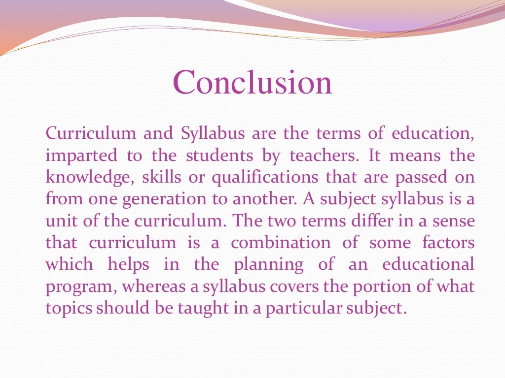 The Differences between Syllabus and Curriculum