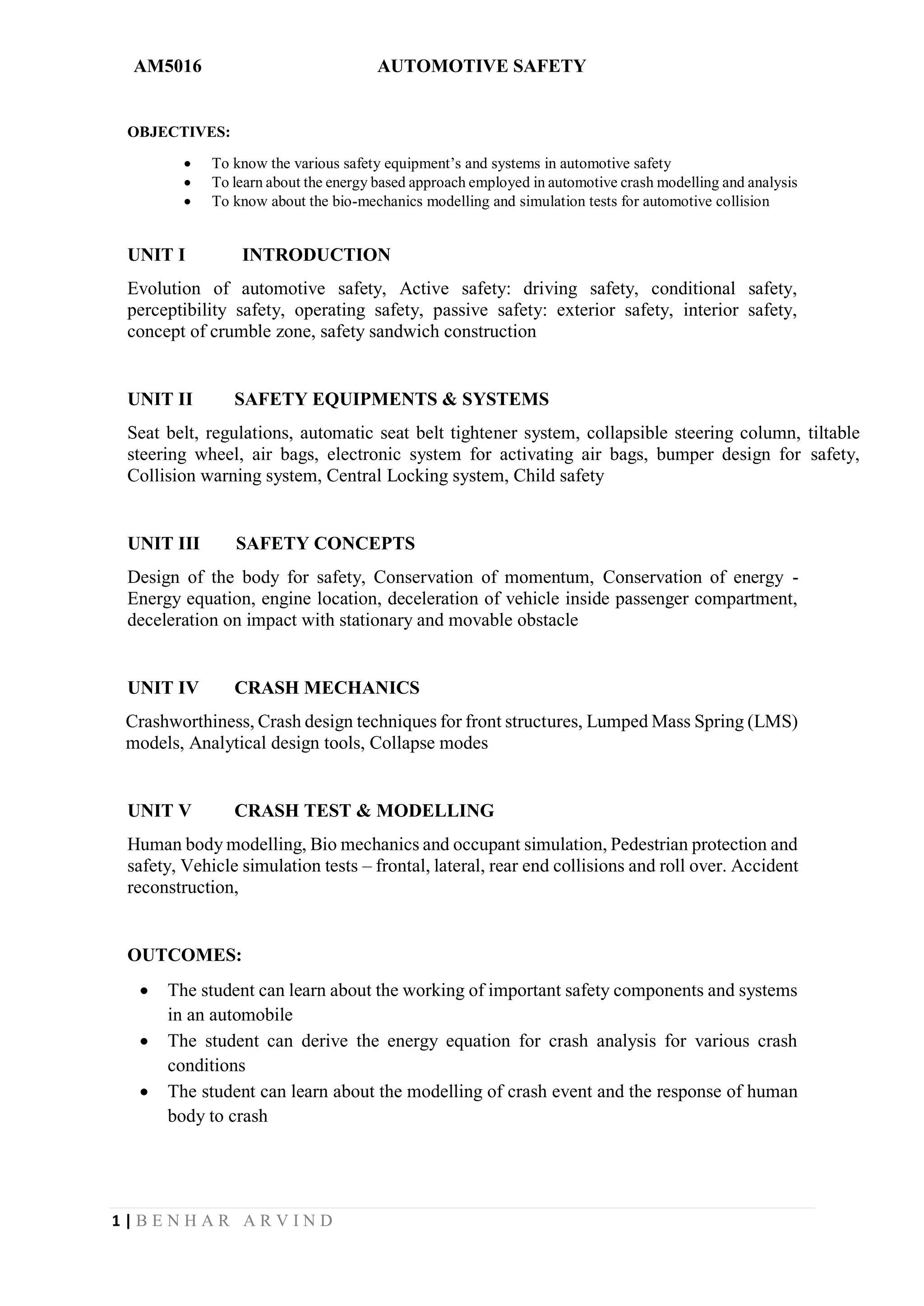 ME Automobile Syllabus (Anna University) 2017 Regulation | PDF