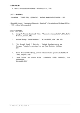 ME Automobile Syllabus (Anna University) 2017 Regulation | PDF